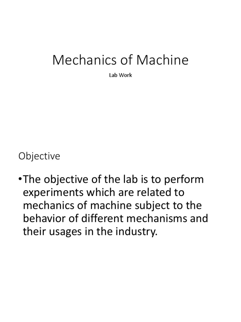 Mechanics of Machine: Lab Work | PDF