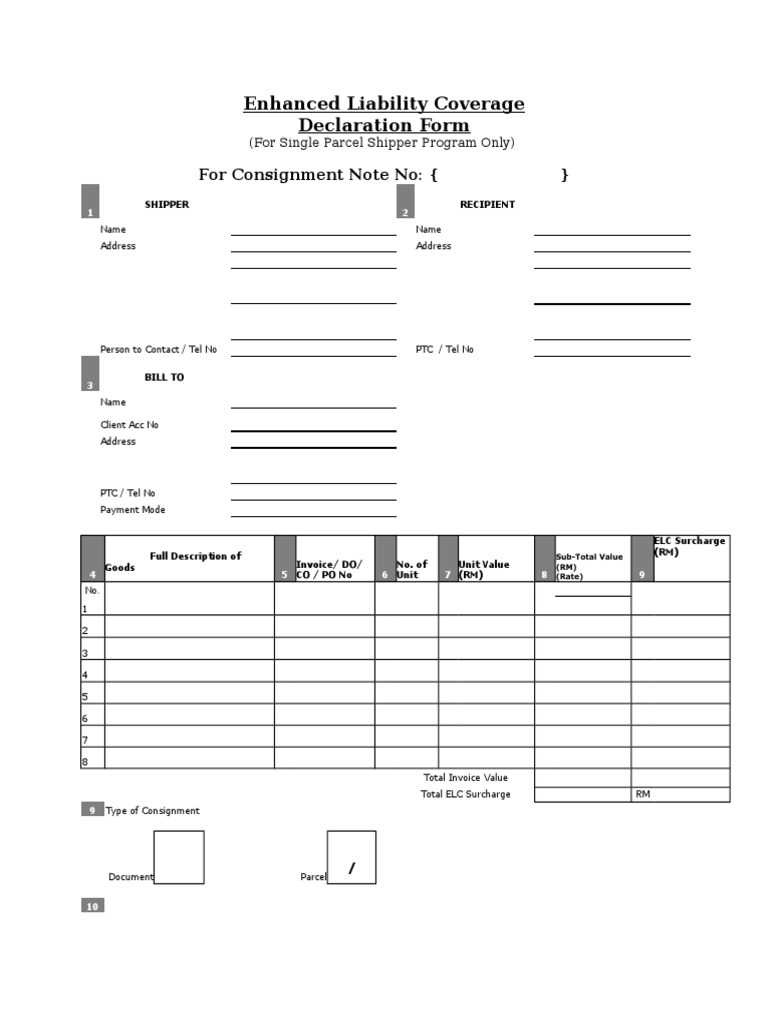 Blank Form ELC | PDF | Invoice | Business