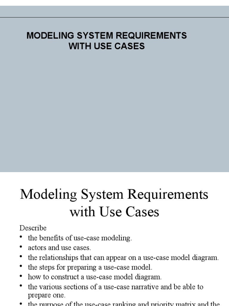 Use-Case Modeling for System Requirements | PDF | Use Case | Systems Theory