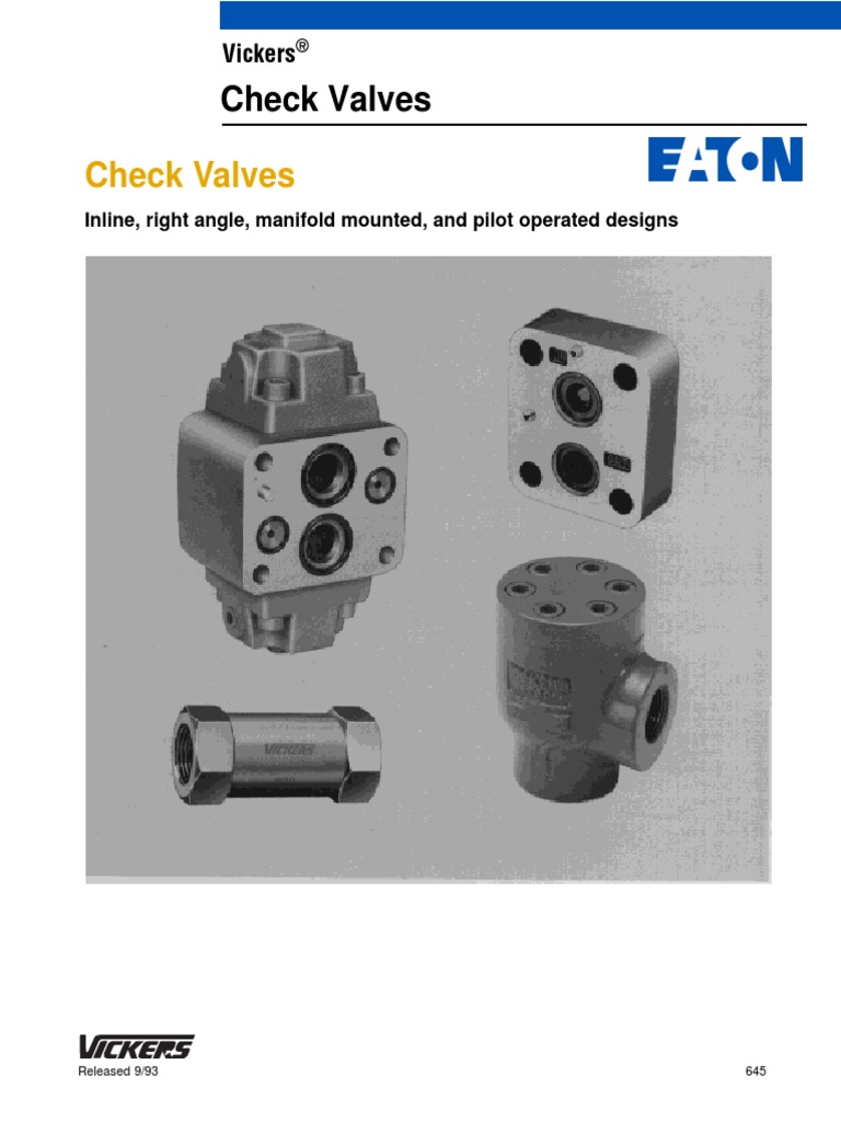Check Valve Vickers | Download Free PDF | Valve | Screw
