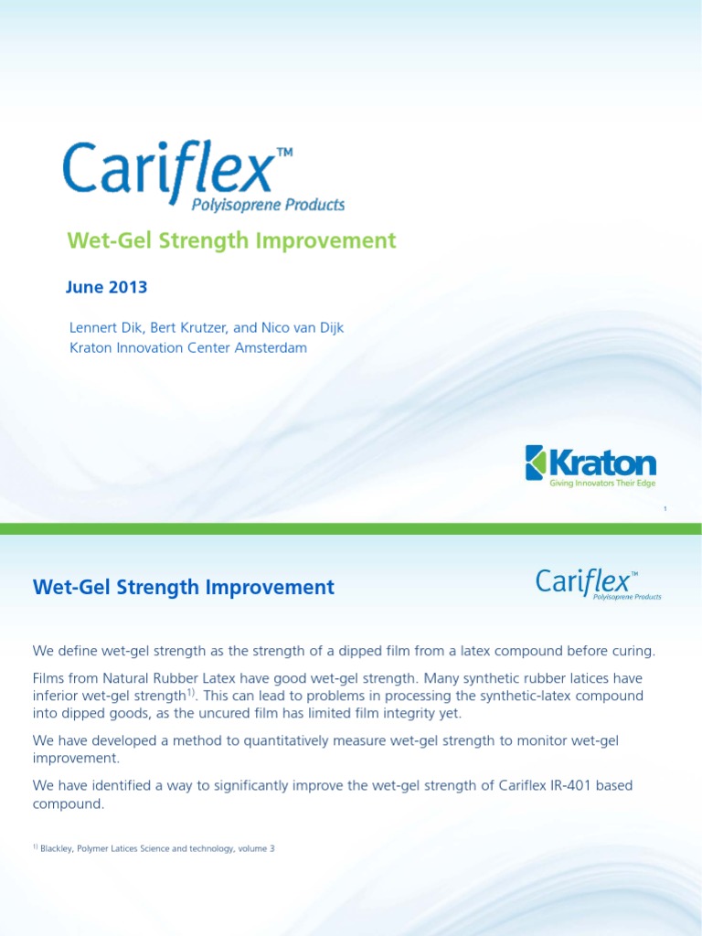 Cariflex IR Latex - Wet Gel Strength | Natural Rubber | Polymers