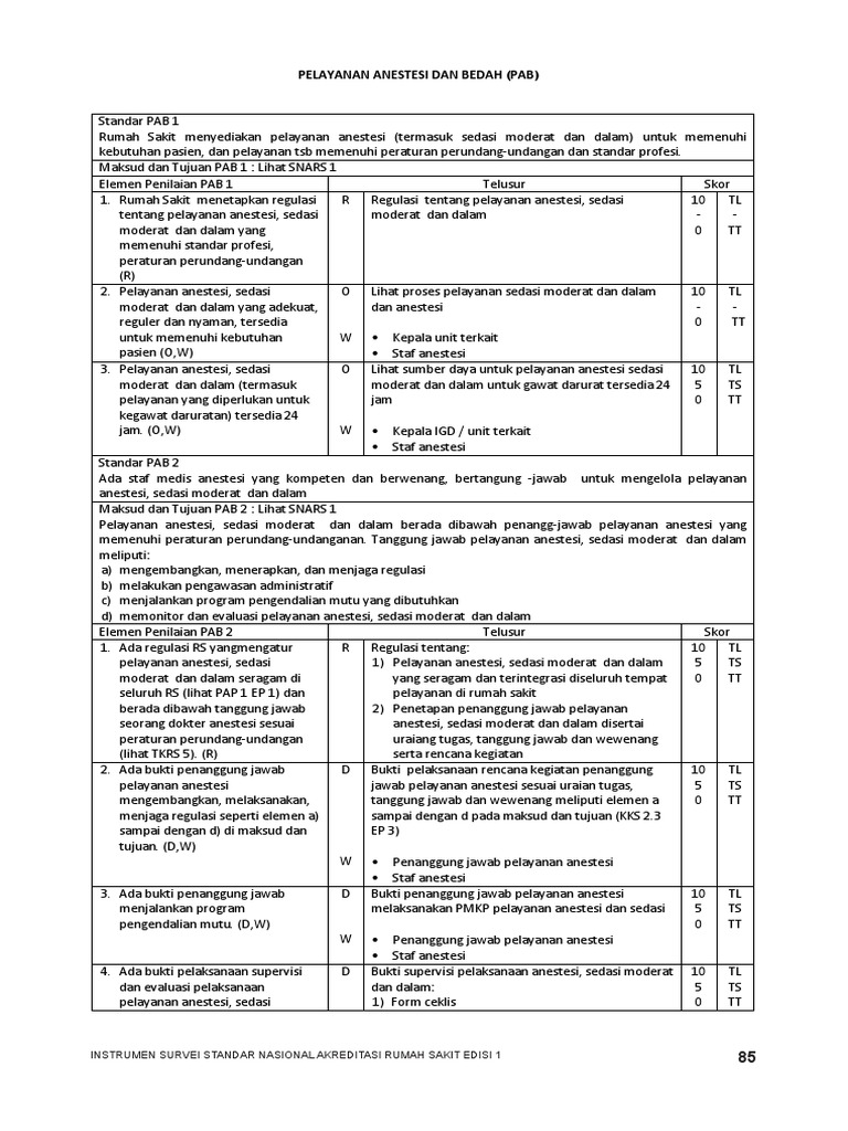 Instrumen Snars Pab | PDF
