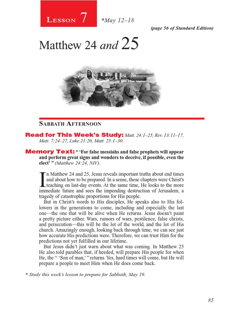 Matthew 24 And: Esson | PDF | Gospel Of Matthew | End Time