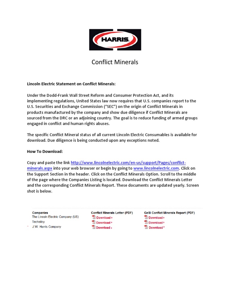 Conflict Minerals Statement | PDF
