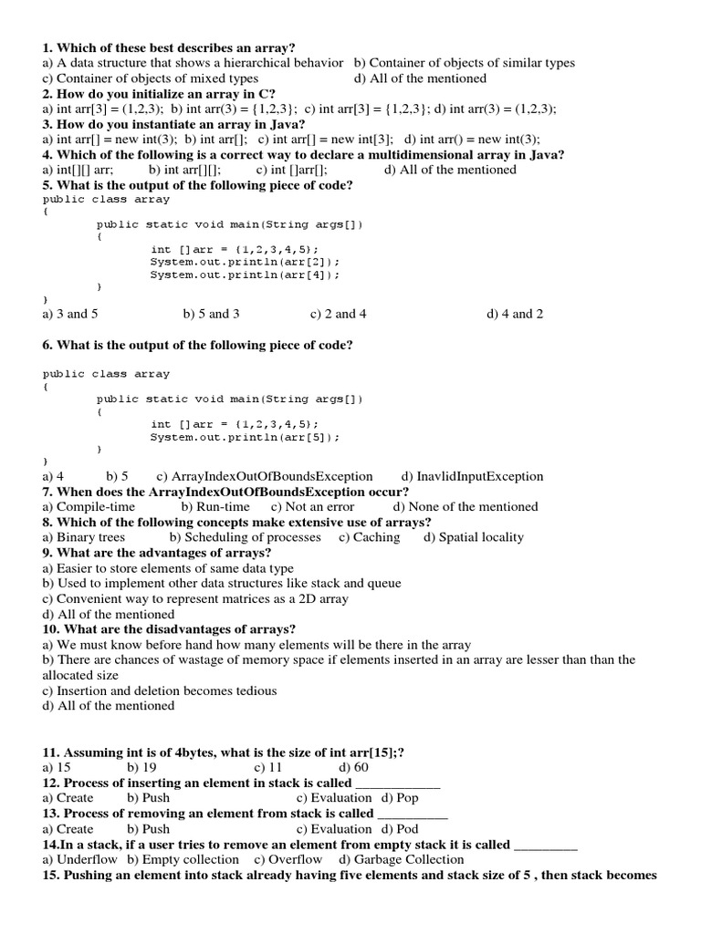Data Struct Final Pdf C Programming Language Array Data Structure