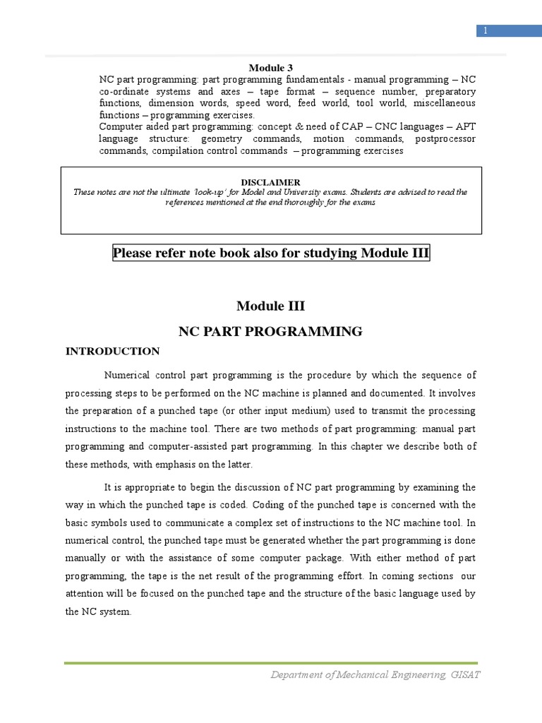 Module 3 - Module 5 Cad-Cam & ROBOTICS-1 | PDF | Programming Language | Computer Programming