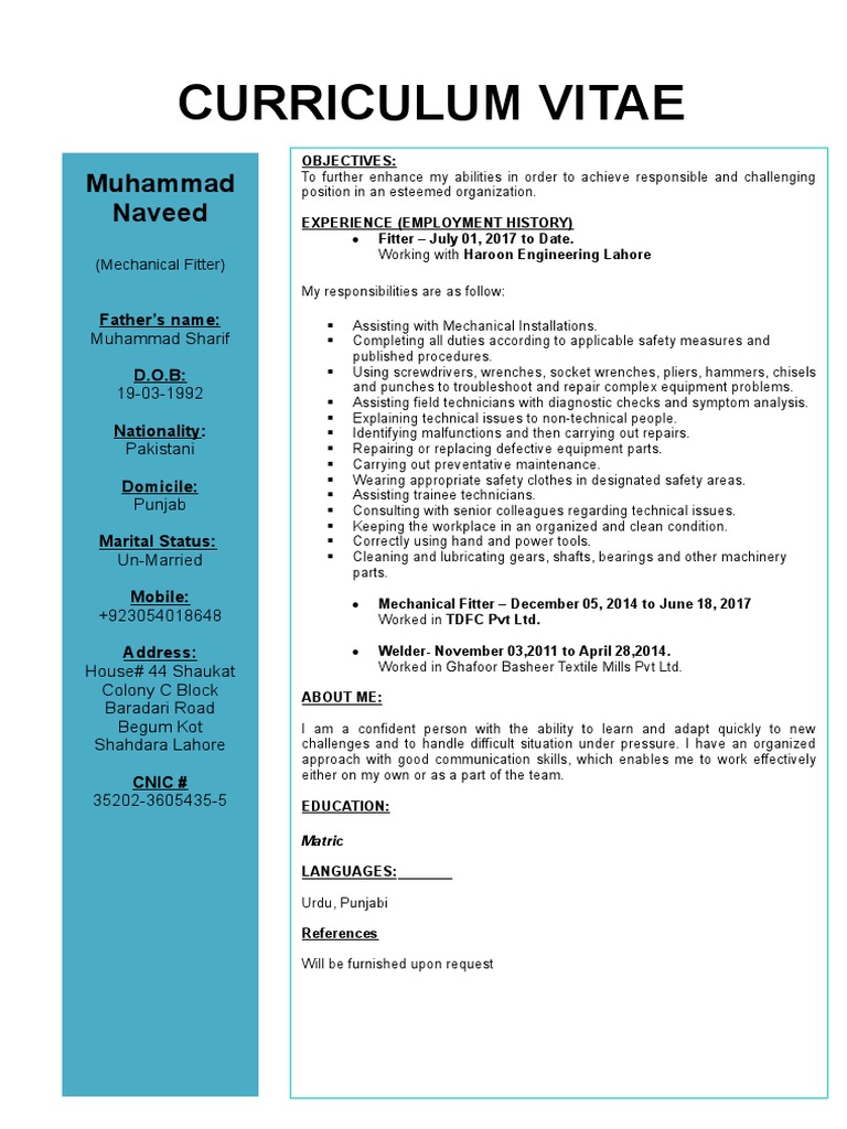Curriculum Vitae: Muhammad Naveed | PDF