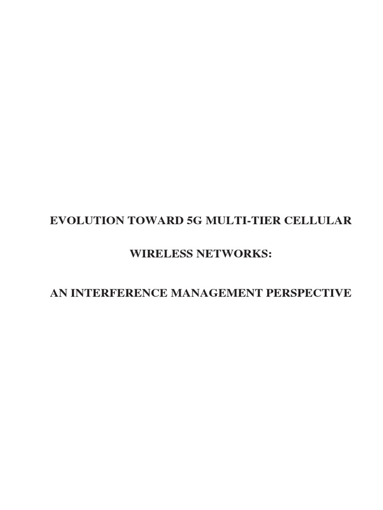 Evolution Toward 5G Multi-Tier Cellular | PDF | 4 G | Cellular Network