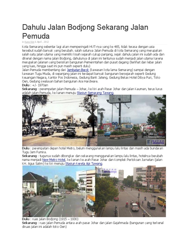 Sejarah Jalan Pemuda Semarang | PDF | Sejarah