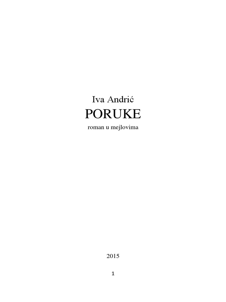 Iva Andric PORUKE Roman | PDF