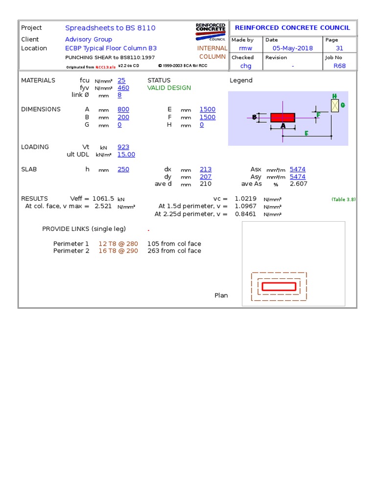 Spreadsheets To BS 8110 | Download Free PDF | Computing | Business
