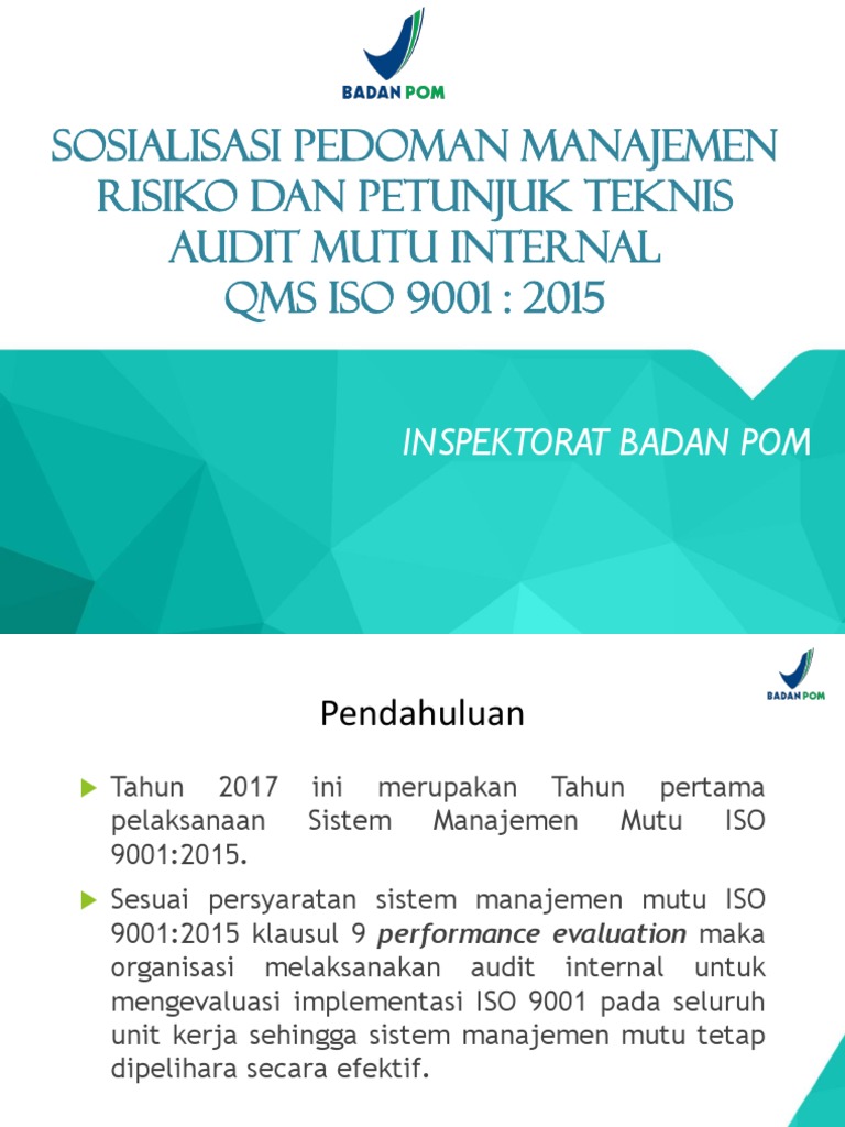 Pedoman Manajemen Risiko Dan Audit Mutu Internal | PDF | Pengelolaan Keuangan & Uang