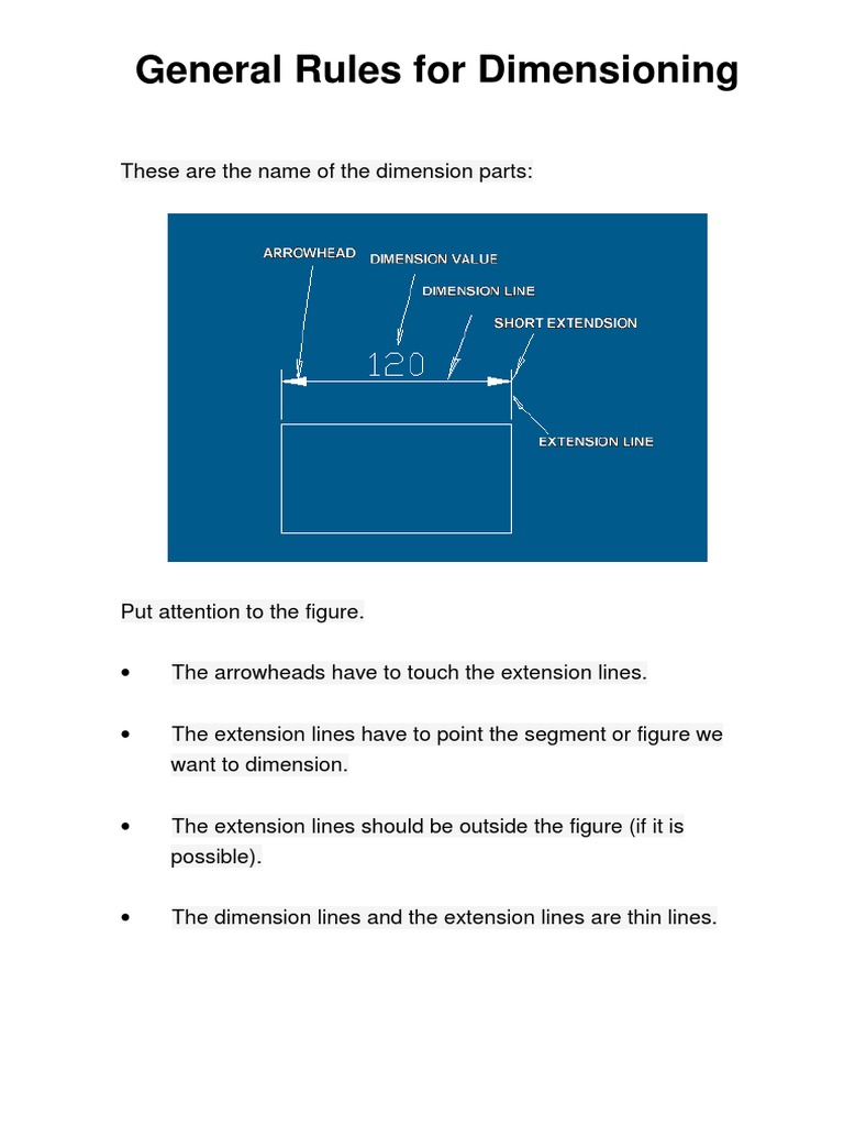 General Rules For Dimensioning | PDF | Dimension | Space
