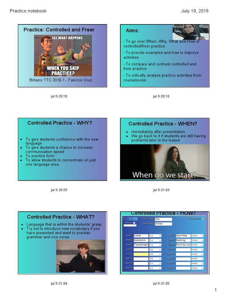 Controlled and Freer Practice | PDF | Attention | Semiotics