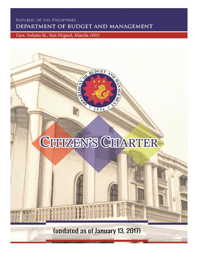 Approved DBM Citizen's Charter | PDF | Budget | Philippines