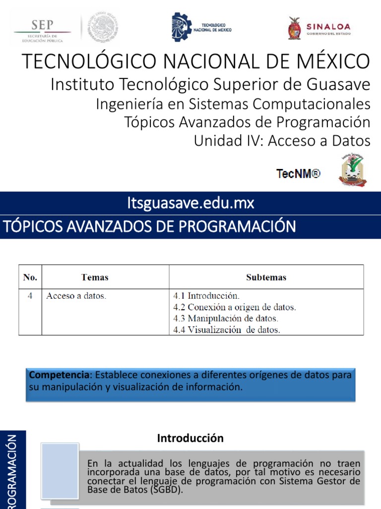 TAP U4 Acceso A Datos | PDF | Servidor SQL de Microsoft | Tabla (base de datos)