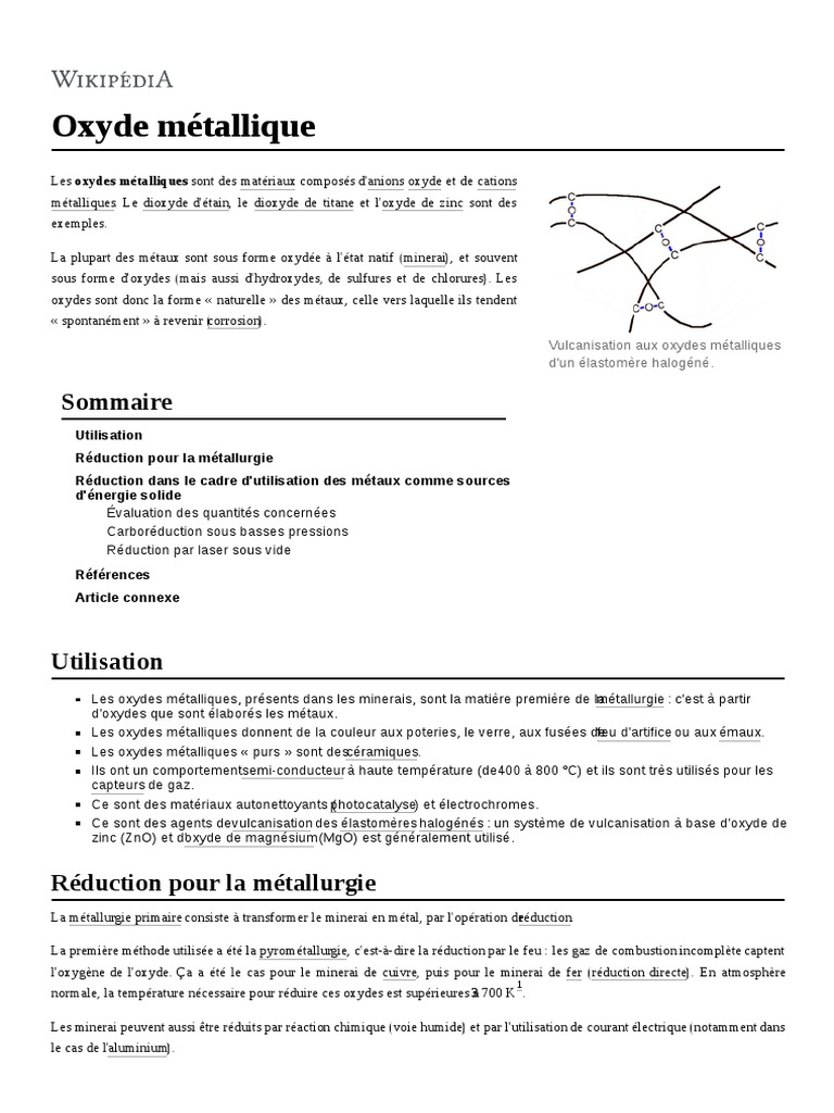 Oxyde Métallique | PDF | Oxyde | Métaux