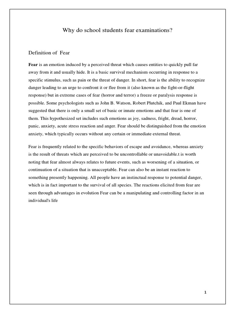 RM Why Students Fear | PDF | Anxiety | Fear