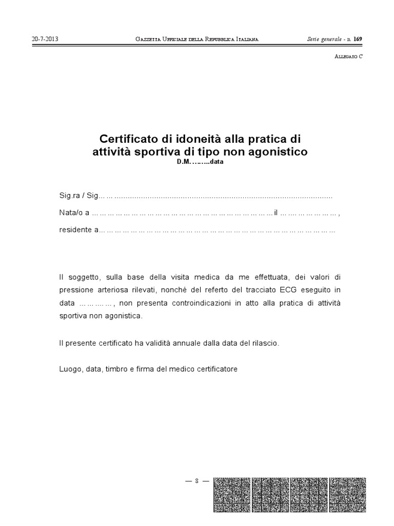 Fac Simile Certificato | PDF