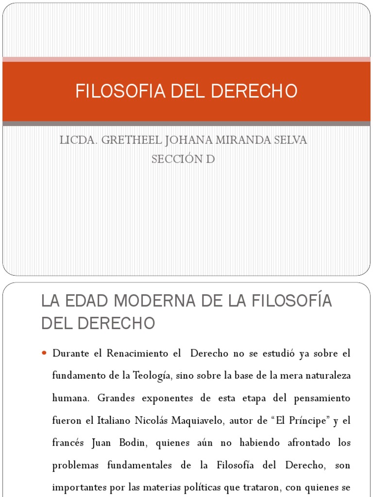 La Edad Moderna de La Filosofia Del Derecho-1 | Período moderno ...