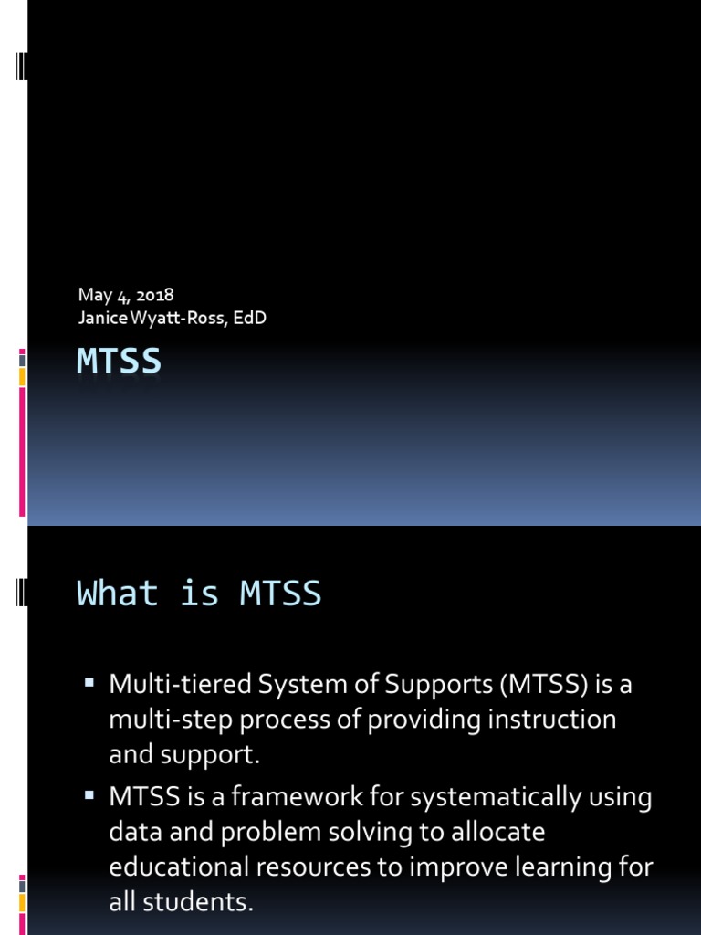 Understanding MTSS: A Comprehensive Guide | PDF | Curriculum | Teachers