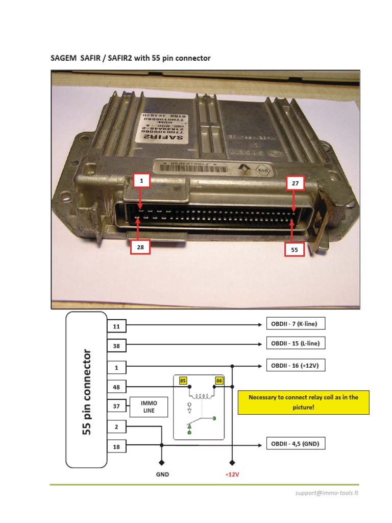 ECU Sagem Safir 2 Conections | PDF | Computers