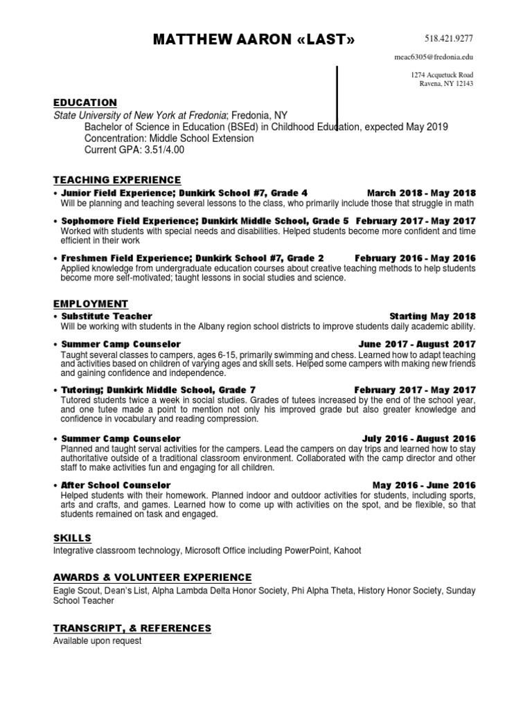 Matthews Resume | PDF | Schools | Grading (Education)