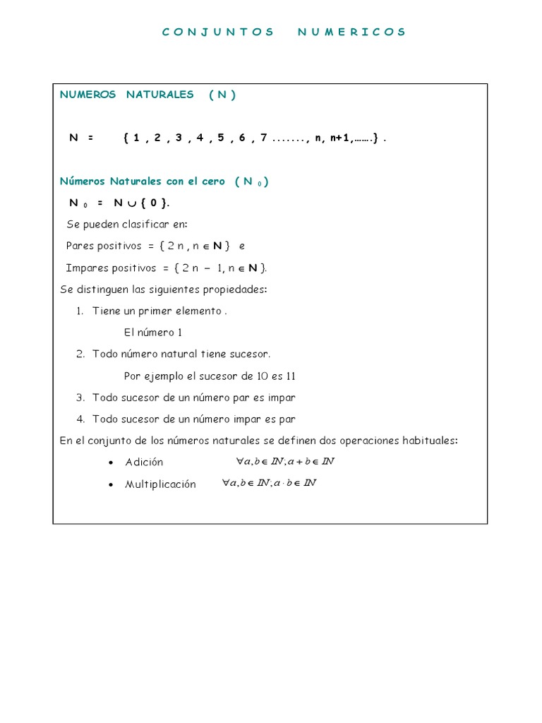 Conjuntos Numéricos y Operaciones | PDF | Fracción (Matemáticas ...