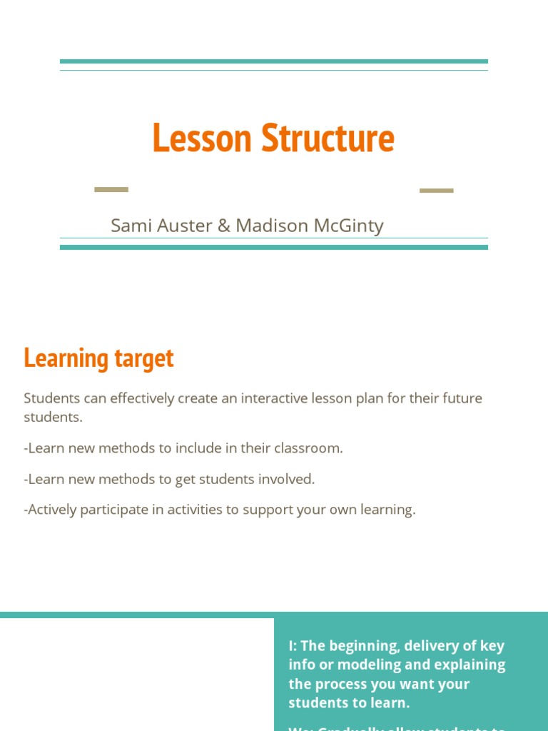 Lesson Structure | PDF | Reading (Process) | Teachers