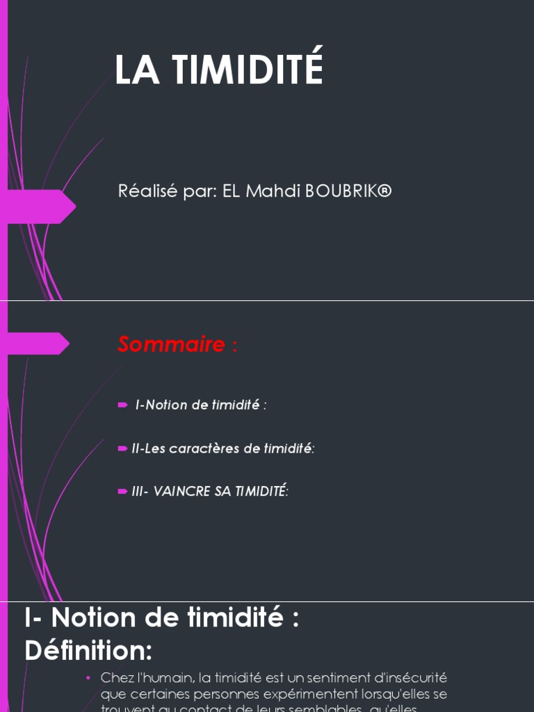 La Timidité | PDF | Timidité | Science