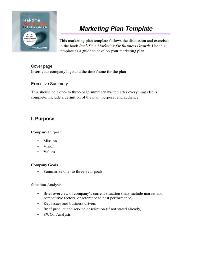 Marketing Plan Template | PDF | Market Analysis | Strategic Management