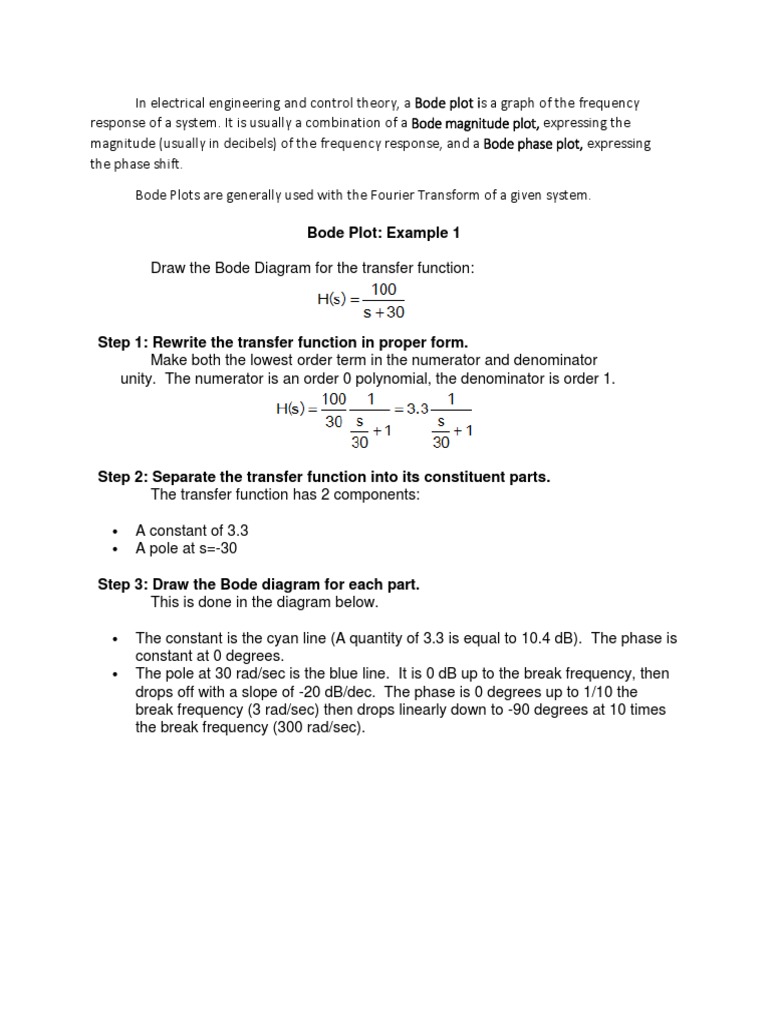 Bode Plot: Example 1 | PDF | Telecommunications Engineering | Electrical Engineering