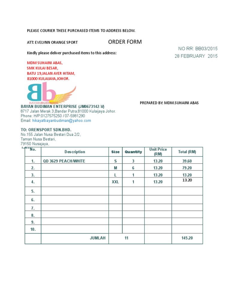 Order Form | PDF | Business