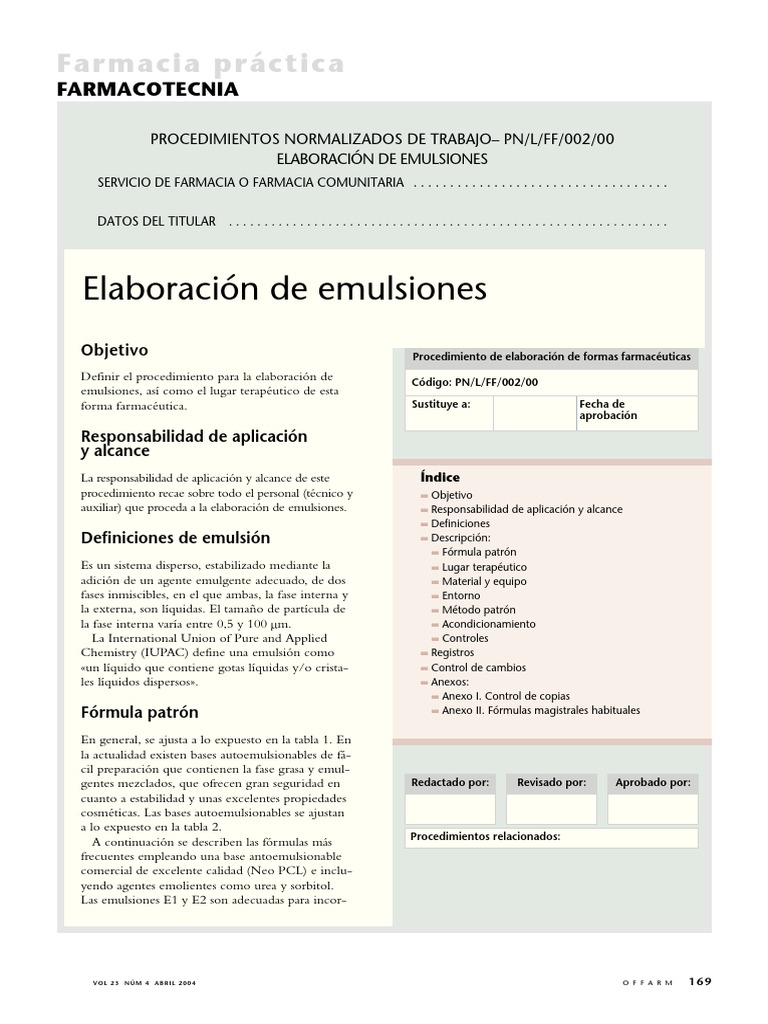 Emulsion | Farmacia | Medicamentos con receta