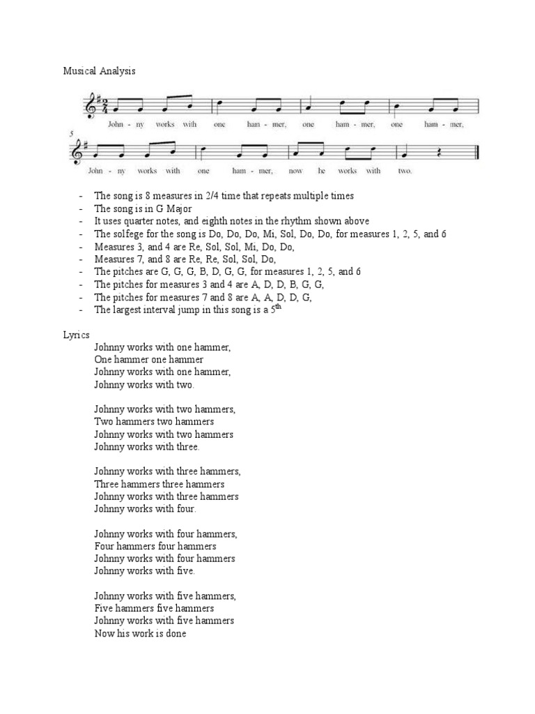 Johnny Works With One Hammer | PDF