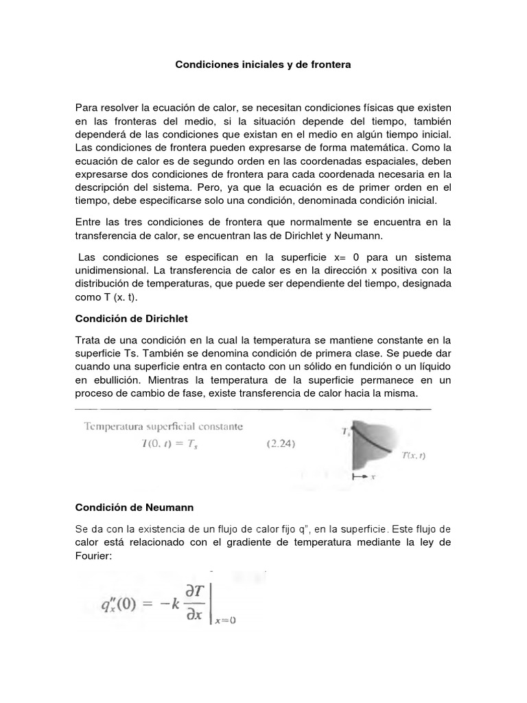 Condiciones Iniciales y de Frontera | PDF