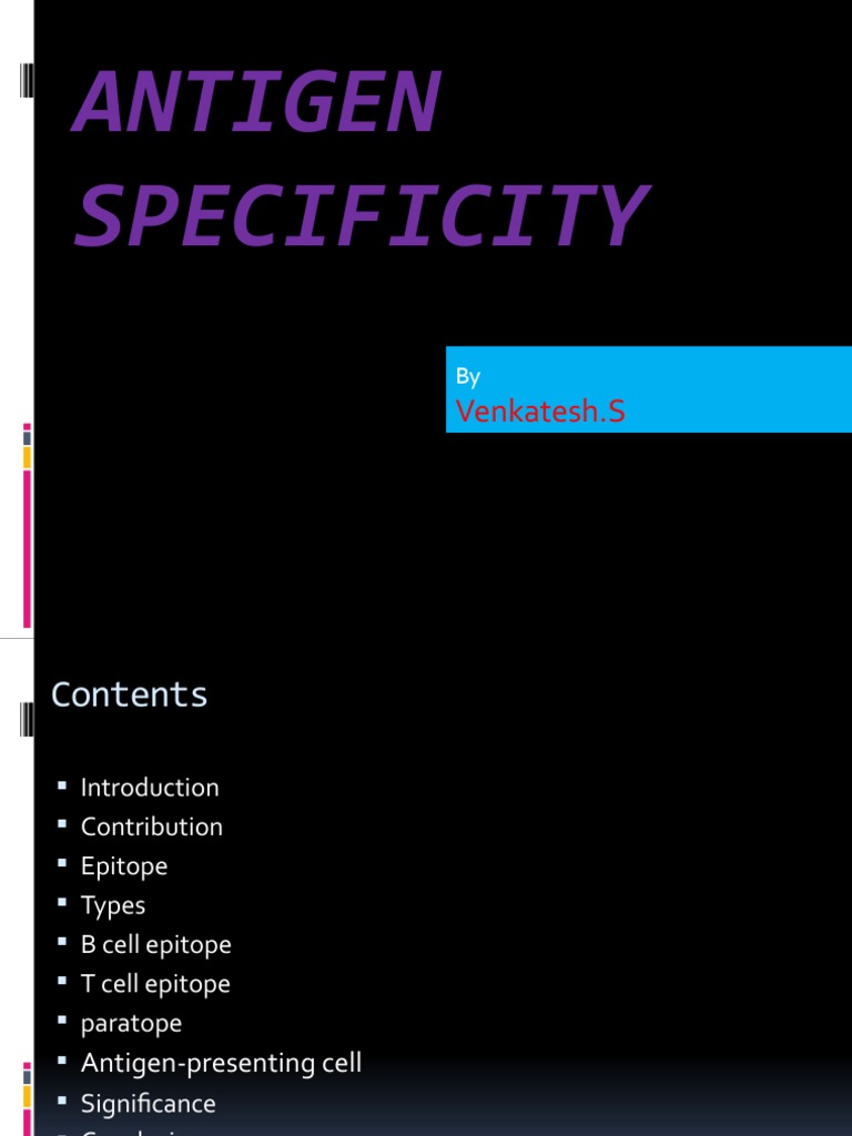 Understanding Antigen Specificity | PDF