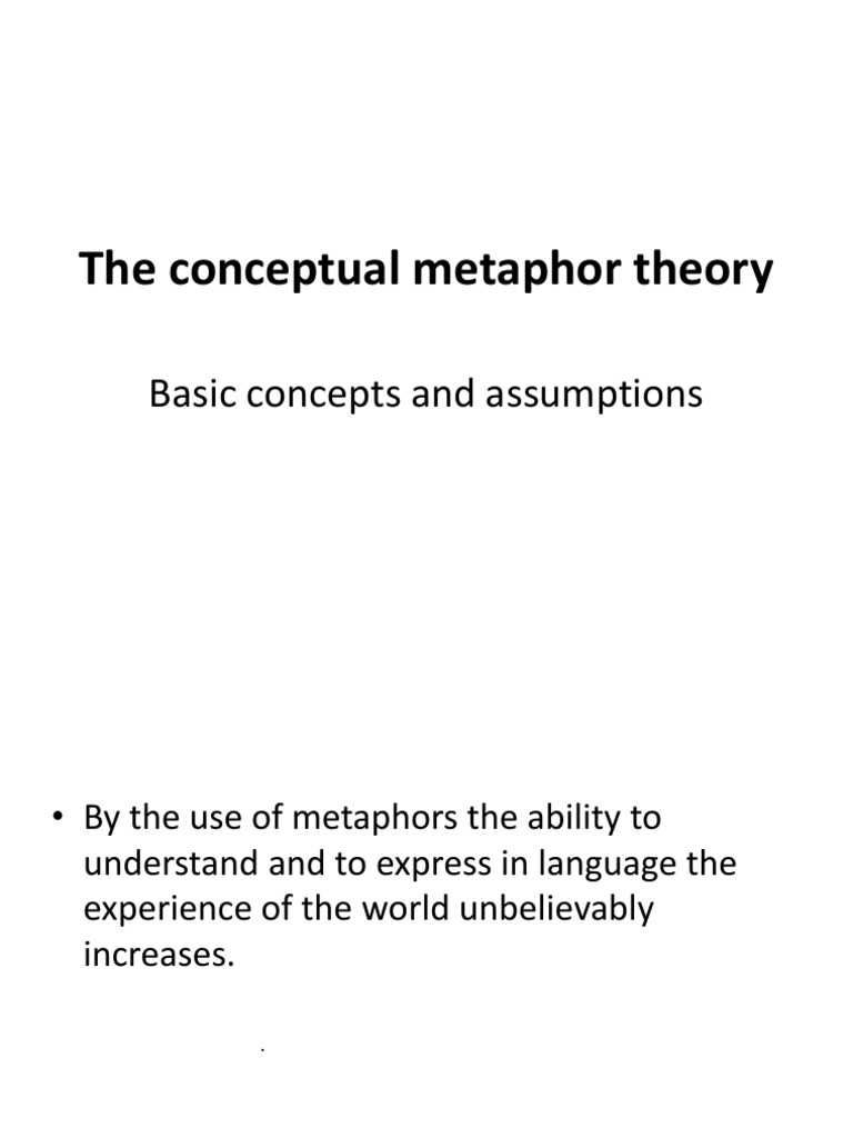 The Conceptual Metaphor Theory: Basic Concepts and Assumptions | PDF ...