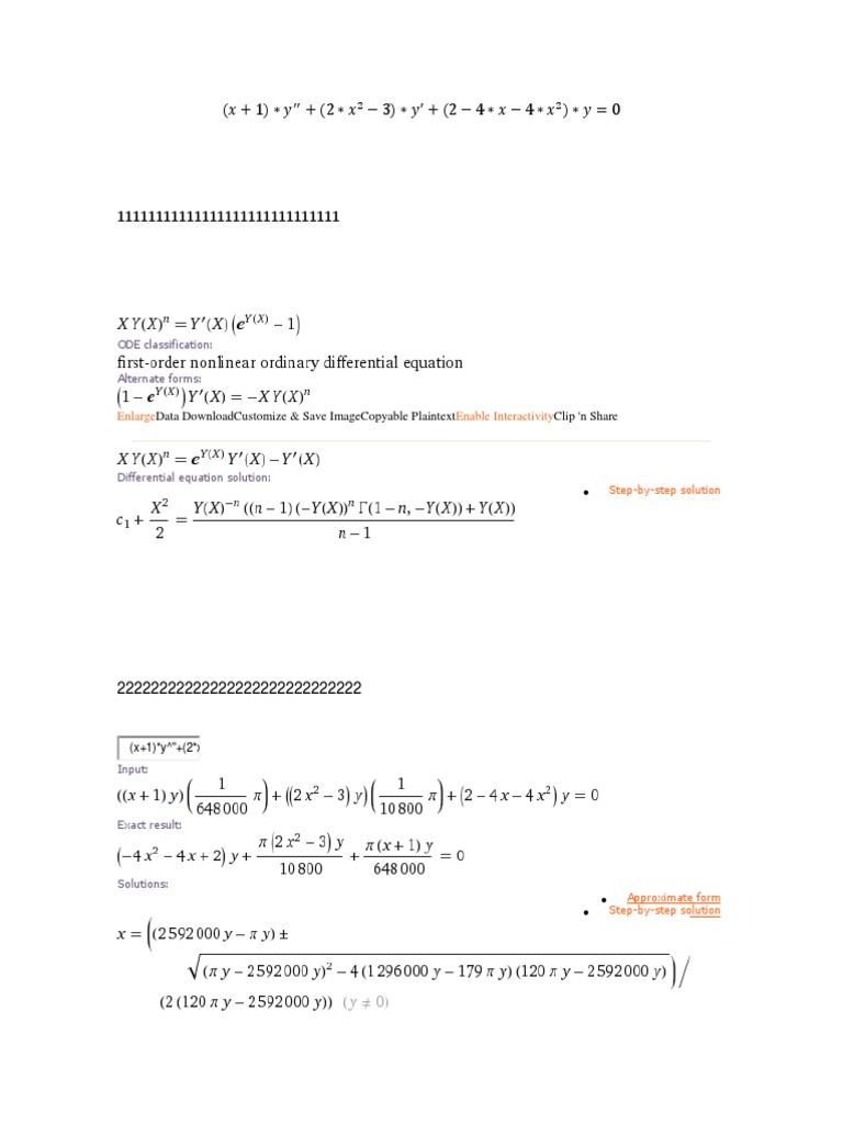 Second-Order Linear ODE Solution | PDF