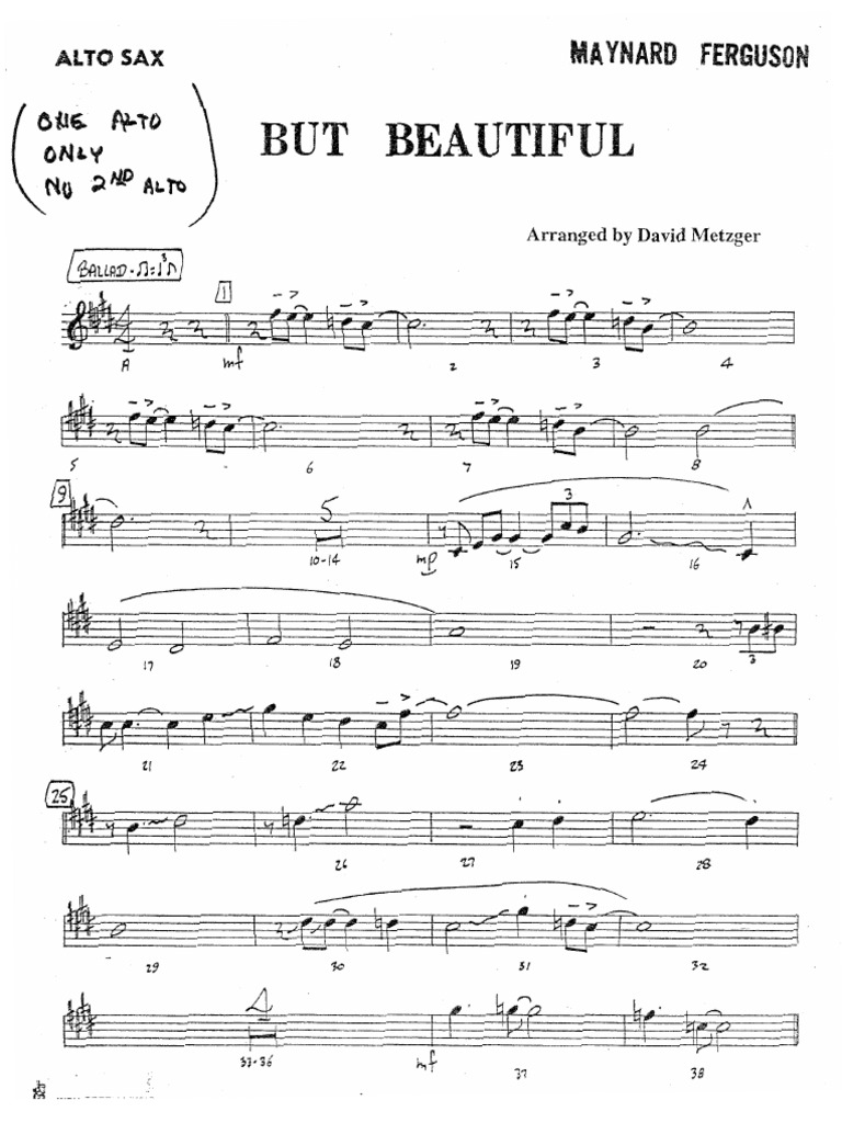 But Beautiful - FULL Big Band - Metzger - Maynard Ferguson PDF | PDF