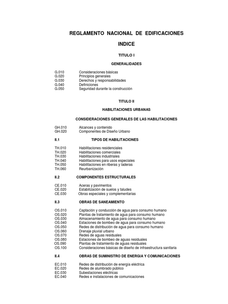 Reglamento Nacional de Edificaciones | PDF | Calidad (comercial) | Regulación