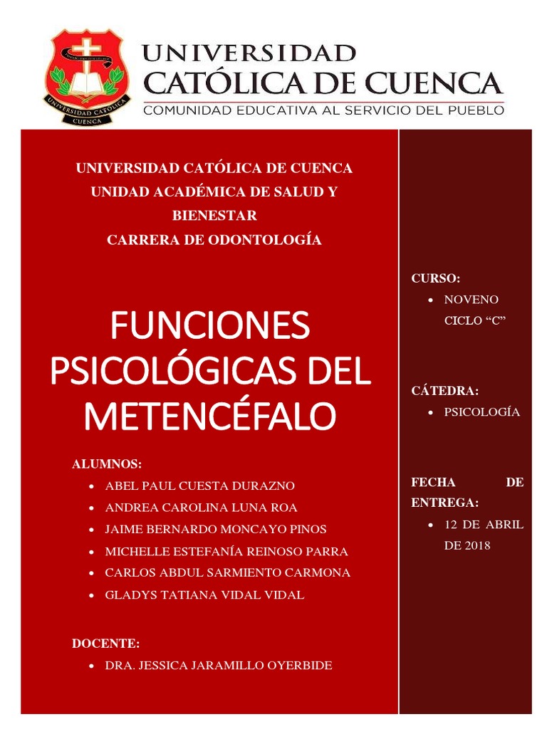 Metencéfalo | PDF | Cerebelo | Enfermedad de Parkinson
