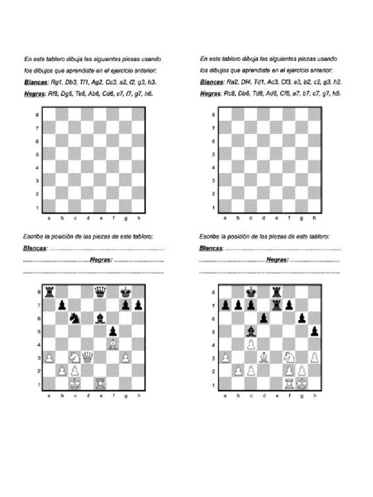 Ejercicios de Ajedrez | PDF