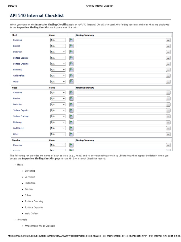 API 510 Internal Checklist PDF | PDF | Metals | Mechanical Engineering