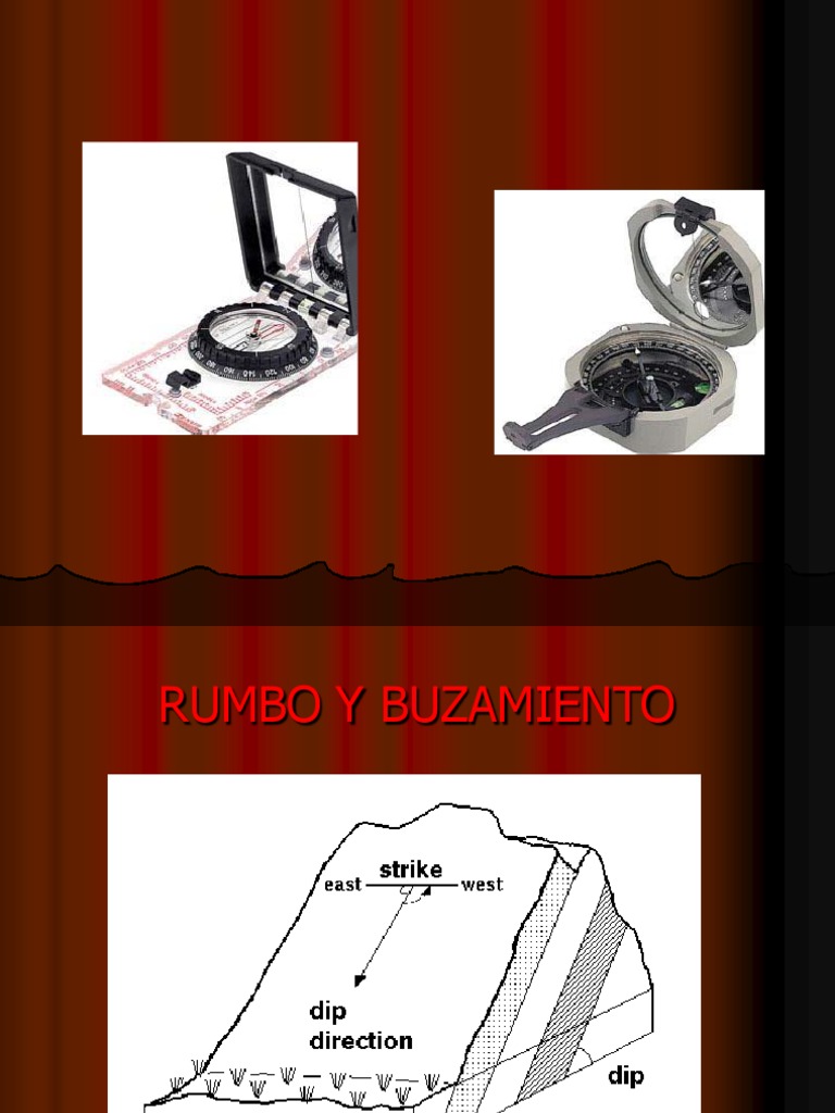 Rumbo y Buzamiento | PDF | Estrato | Brújula