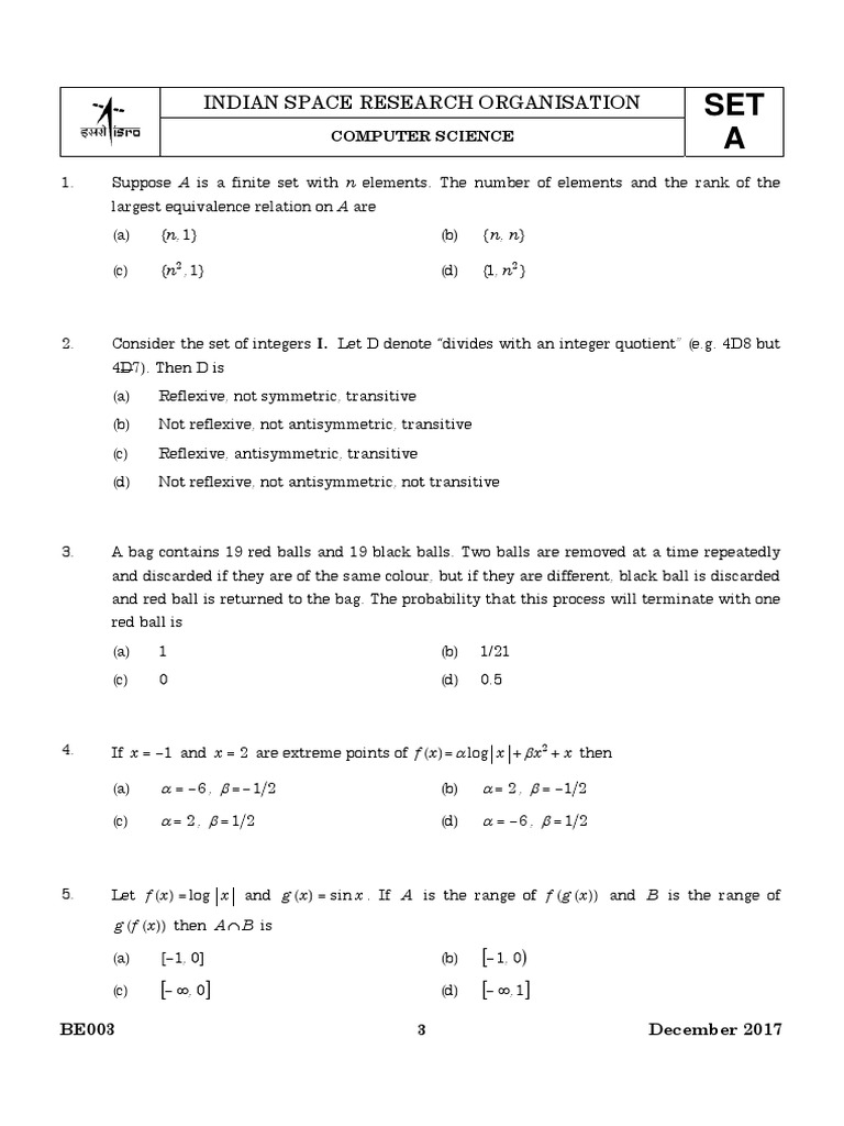 Isro Scientist Sample Paper | PDF | Scheduling (Computing) | Thread ...