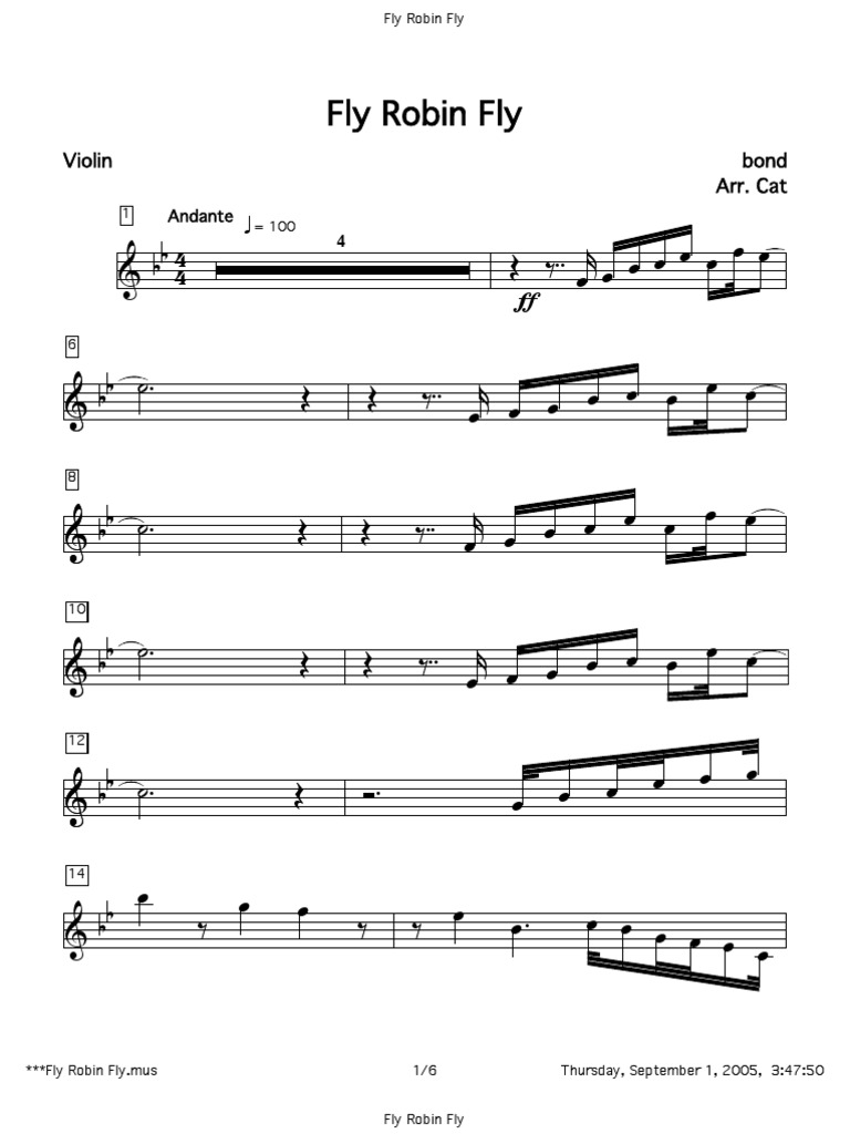 Fly Robin Fly | PDF