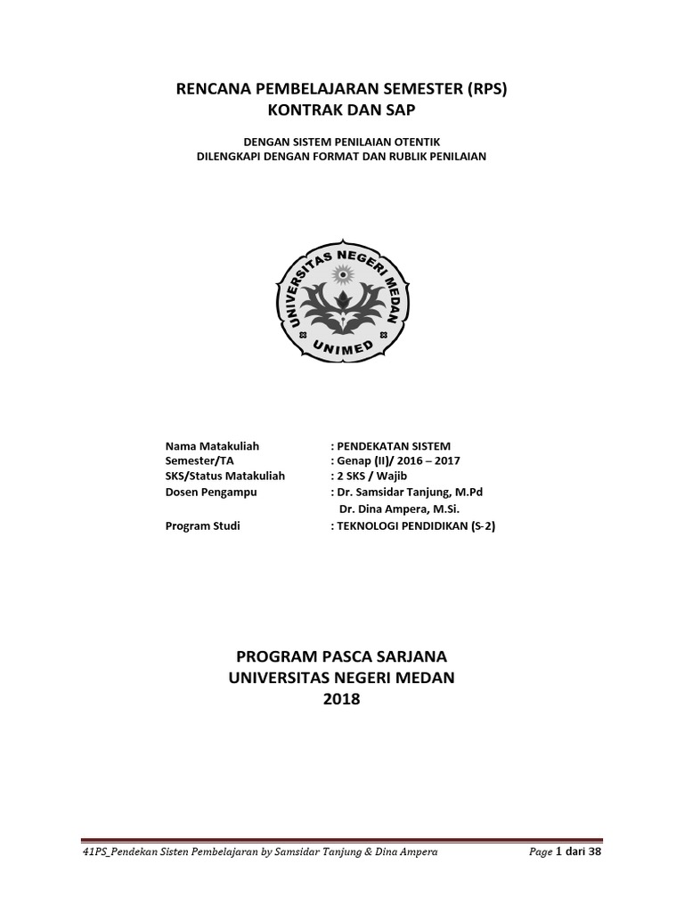 RPS KKNI Dina Pendekatan Sistem (S2 TP) | PDF | Seni