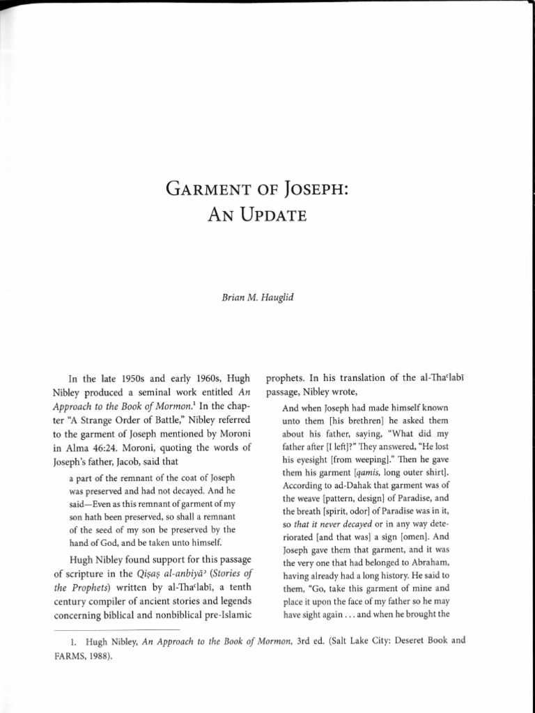 The Garment of Joseph in Genesis | PDF