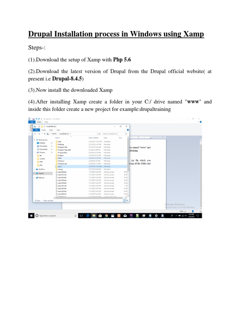 Drupal Installation Process in Windows Using Xamp: Steps | PDF | Drupal | Apache Http Server